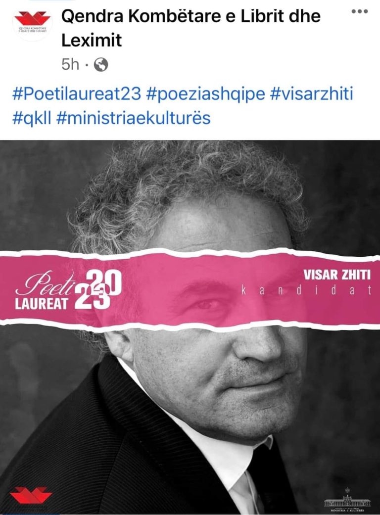 I nominuar për “Poetin Laureat”, Visar Zhiti letër të hapur Qendrës ...