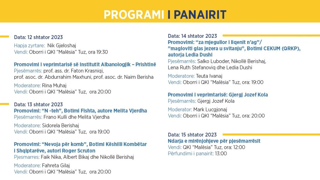 Nis Panairi i Librit në Tuz, për 4 ditë do të ketë aktivitete të shumta ...