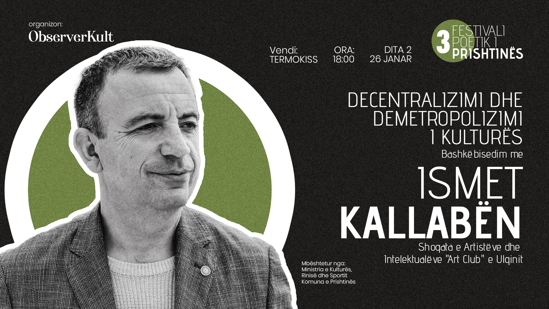 Ismet Kallaba, mysafir në Festivalin Poetik të Prishtinës - ObserverKult