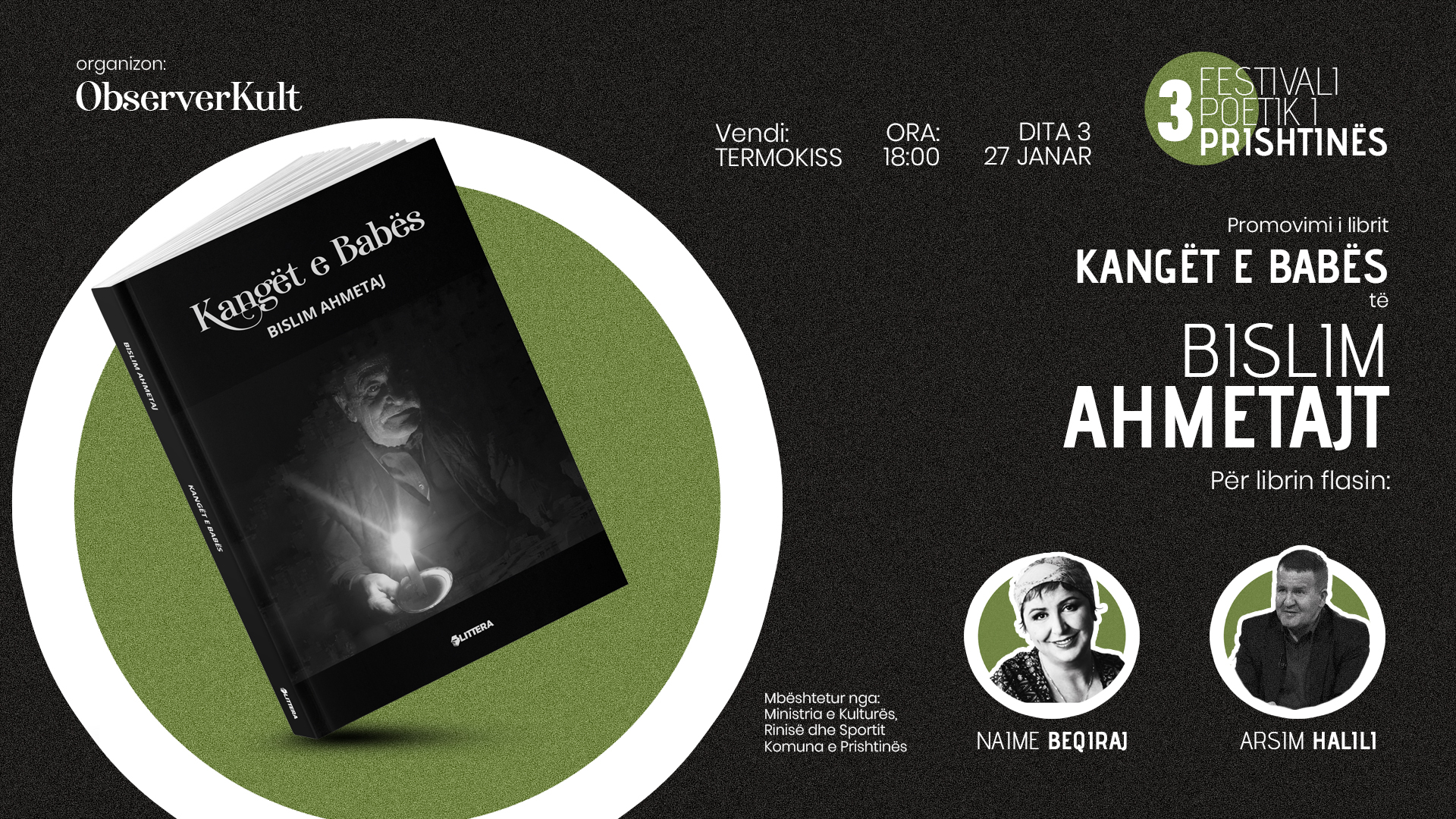 Festivali Poetik i Prishtinës/ Sot promovohet libri i B. Ahmetaj "Kangët e Babës" - ObserverKult