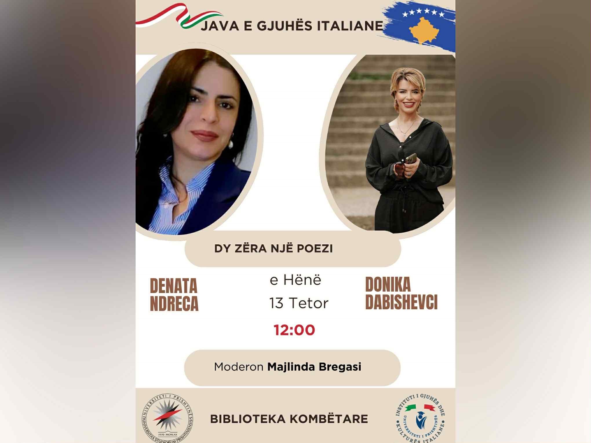 Poezia hap Javën e Gjuhës Italiane në Prishtinë: Denata Ndreca dhe ...